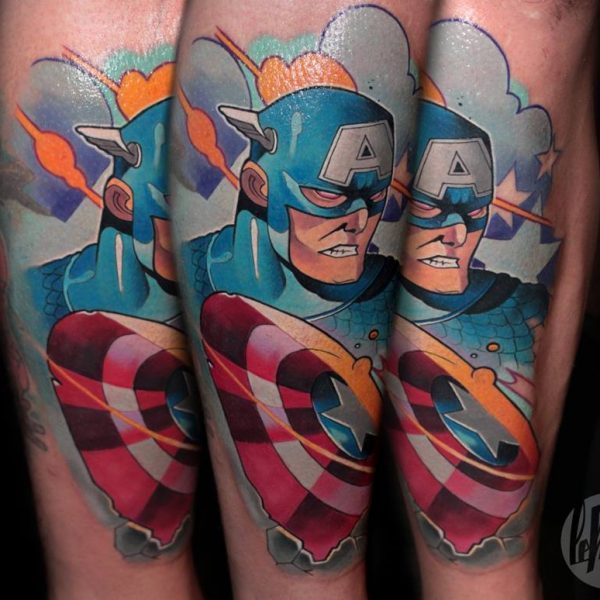 105 Captain America Tattoo Designs and Ideas for Marvel Superhero Fans ...
