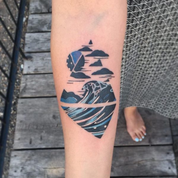 185 Wave Tattoo Designs and Ideas For Those Who Love Ocean - Tattoo Me Now