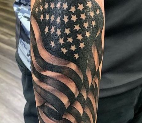 Backwards Flag Tattoo