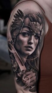 Tattoo Kriegerin Mit Wolf
